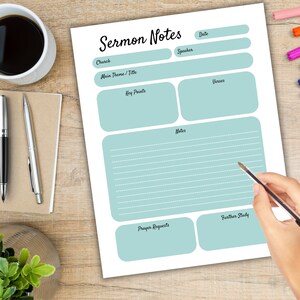 Church Sermon Notes Printable Template - Digital Download - Etsy