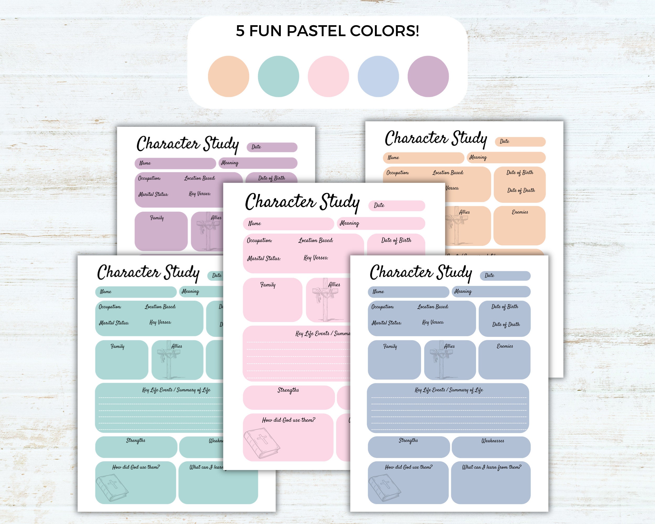 Bible Character Study Template, Printable Worksheet (digital Download ...