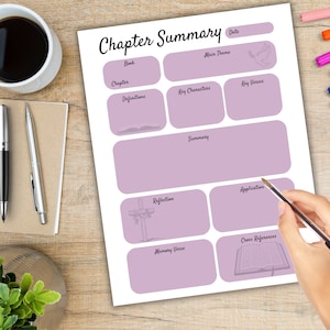 Biblical Chapter Summary Study Guide - Instant Download, Print, or Use ...