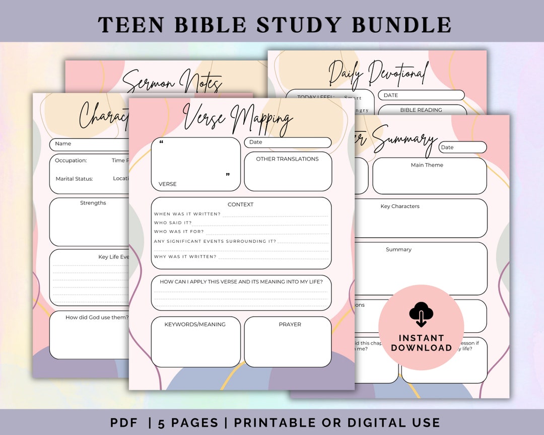 Teen Bible Study Bundle - Includes Sermon Notes & Daily Devotional - Etsy