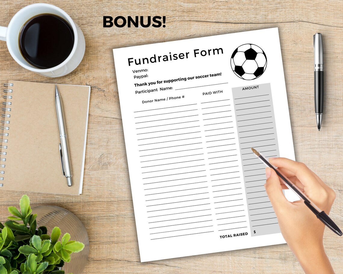Soccer Fundraiser Flyer - Color My Soccer Ball Printable Template - Etsy