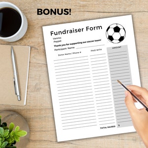 Soccer Fundraiser Flyer - Color My Soccer Ball Printable Template - Etsy