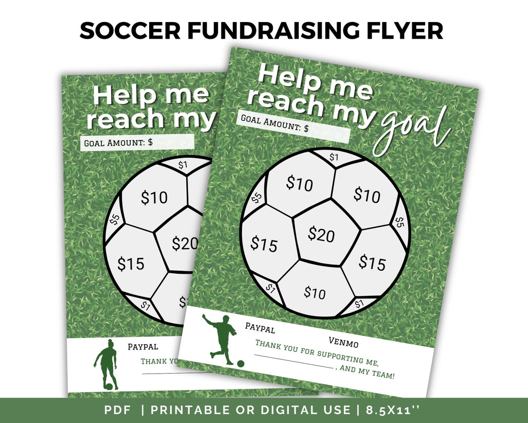 Soccer Fundraiser Flyer - Color My Soccer Ball Printable Template - Etsy