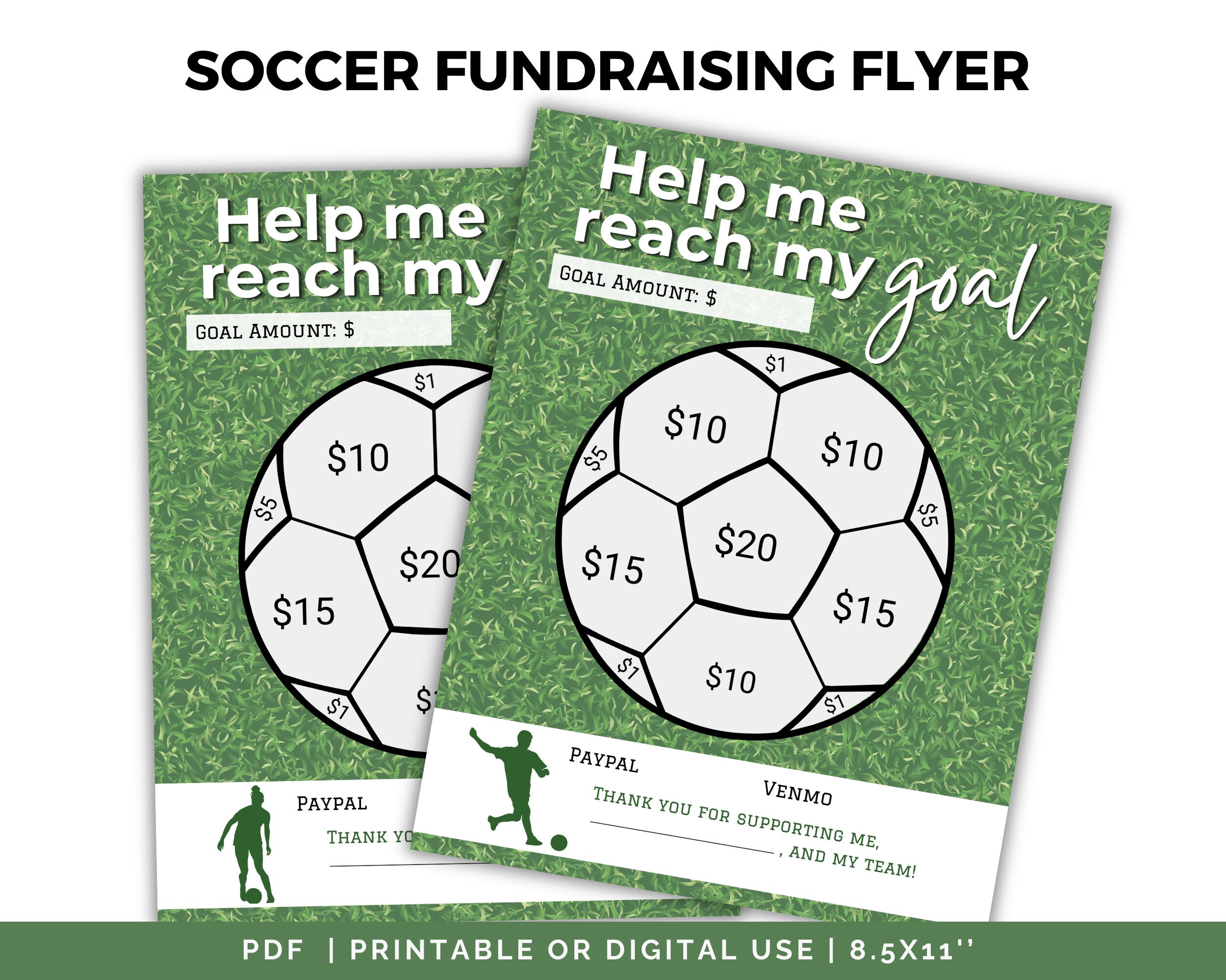 Soccer Fundraiser Flyer - Color My Soccer Ball Printable Template - Etsy