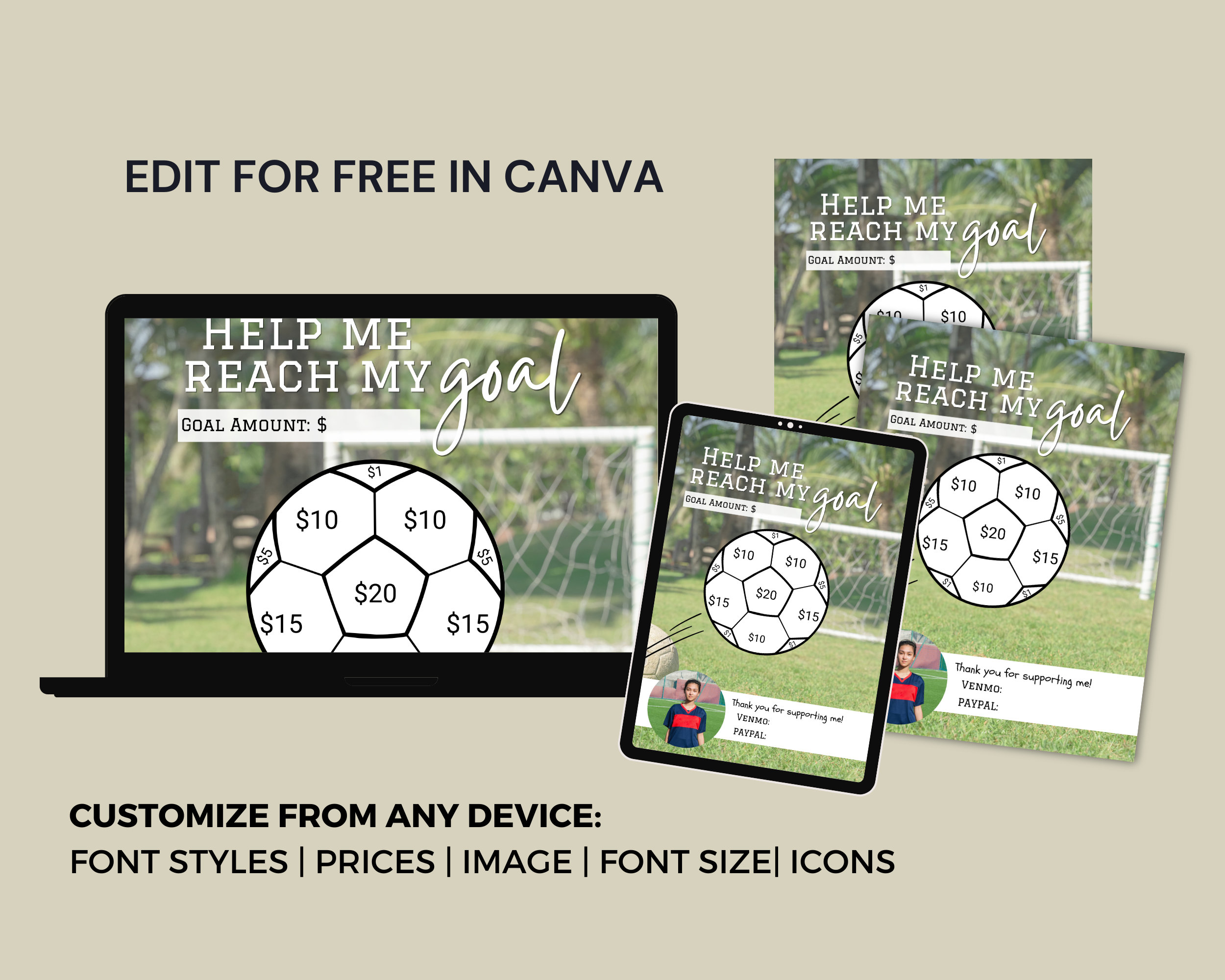 Editable Soccer Fundraiser Flyer Template - Customizable Design on ...