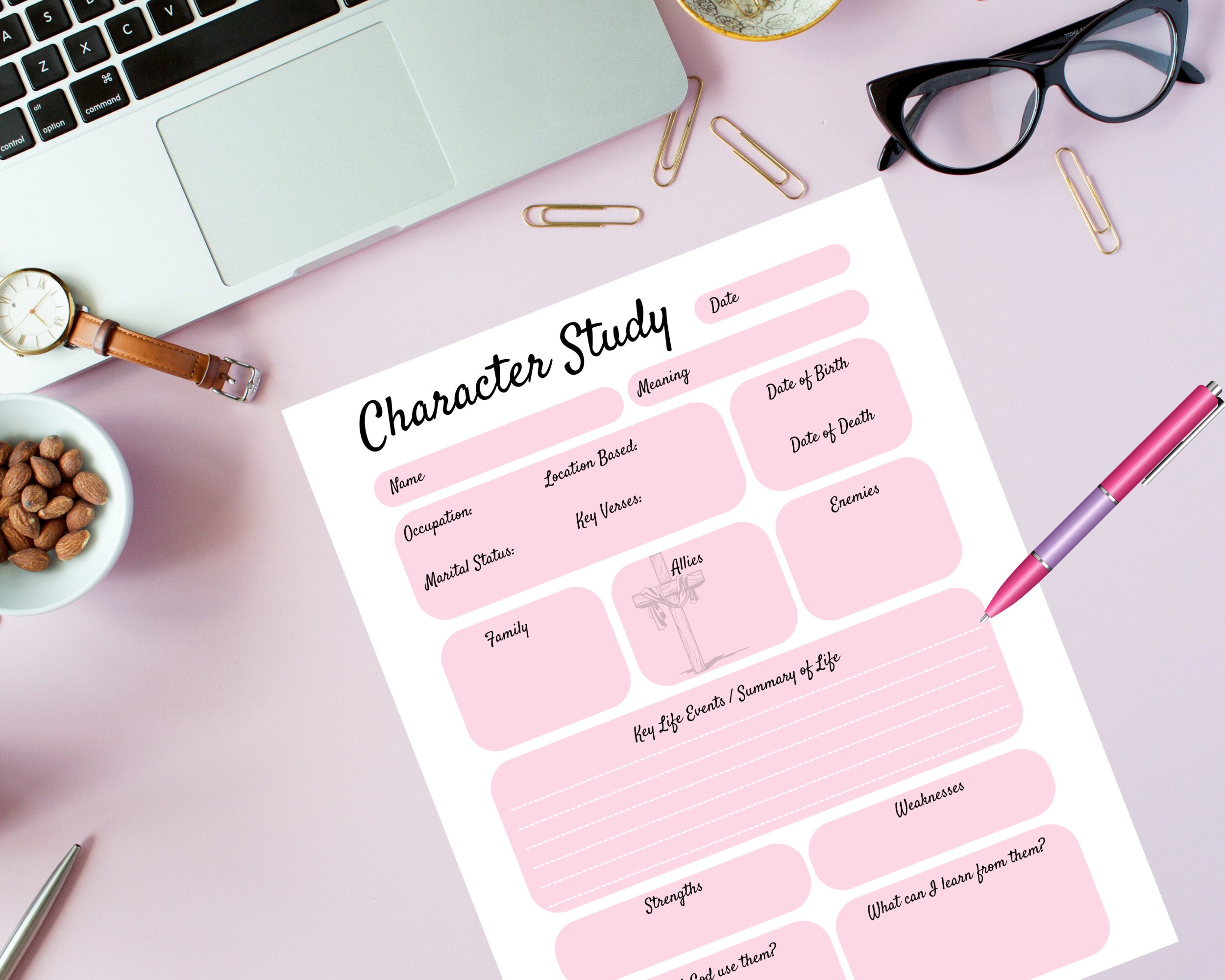 Bible Character Study Template, Biblical Character Study Printable - Etsy