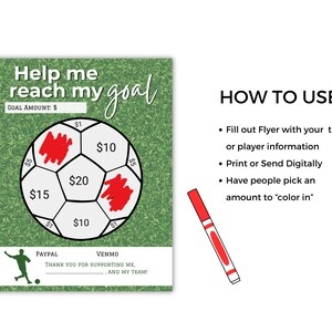 Soccer Fundraiser Flyer - Color My Soccer Ball Printable Template - Etsy