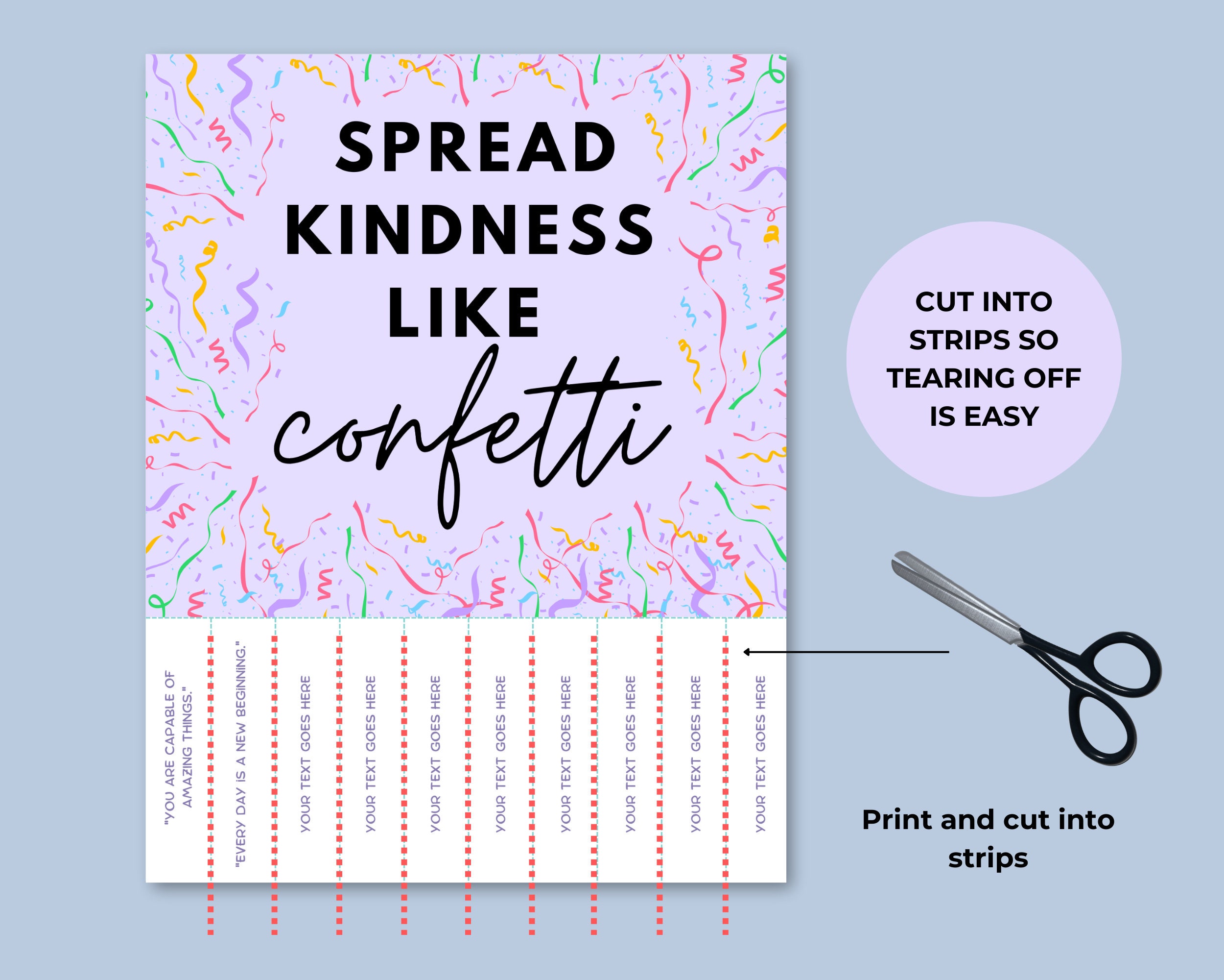 Tear-off Compliments Flyer, Random Acts of Kindness, Editable in Canva ...
