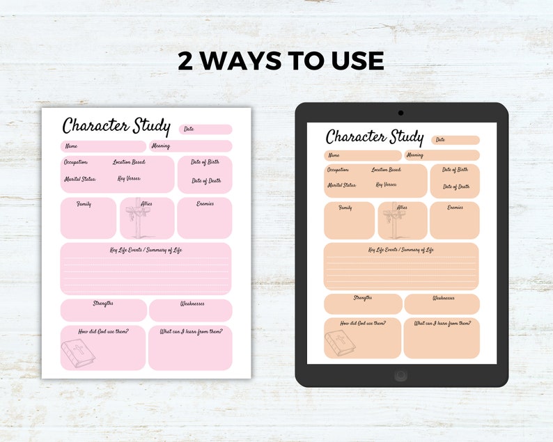 Bible Character Study Template, Printable Worksheet (digital Download ...