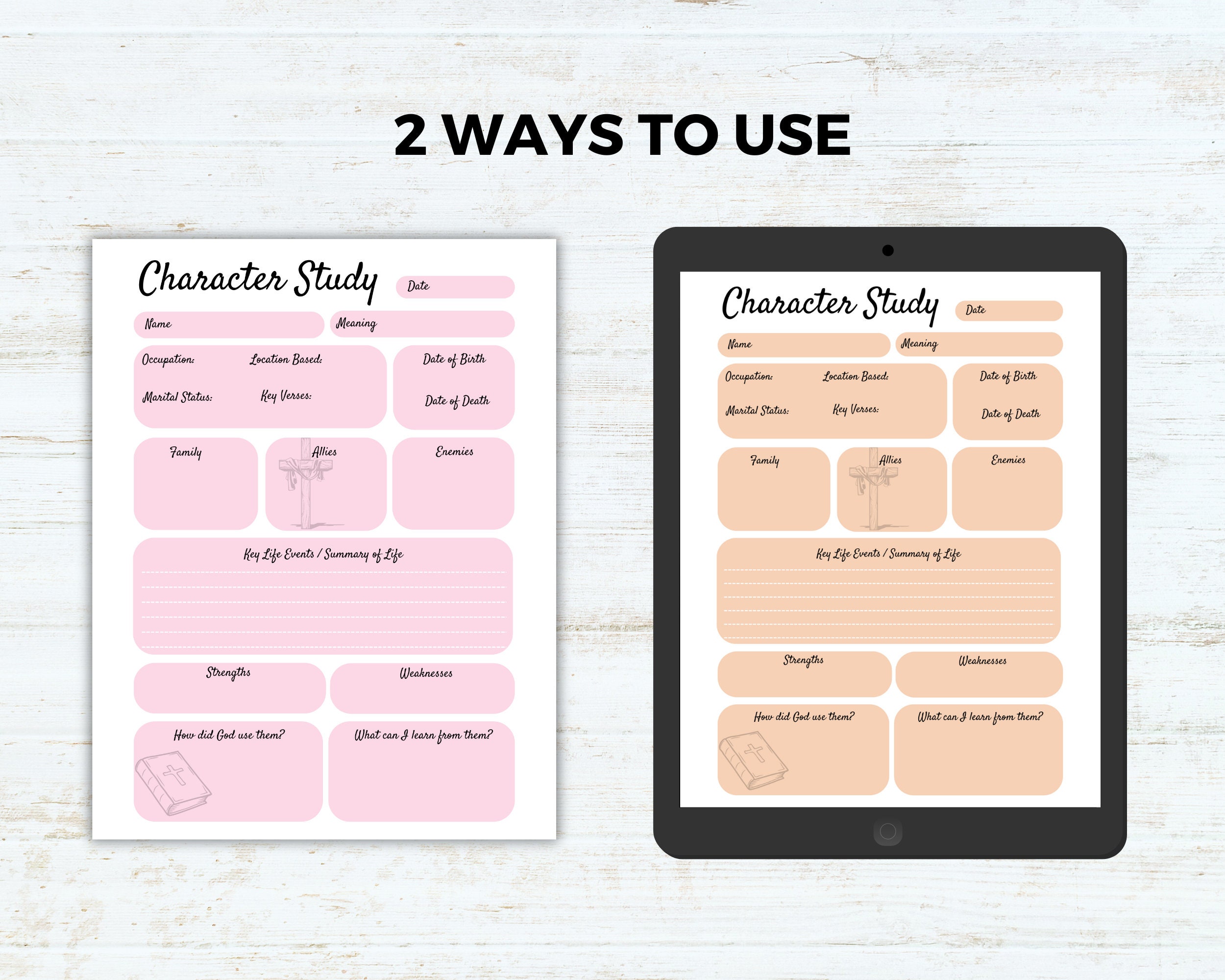 Bible Character Study Template, Biblical Character Study Printable - Etsy