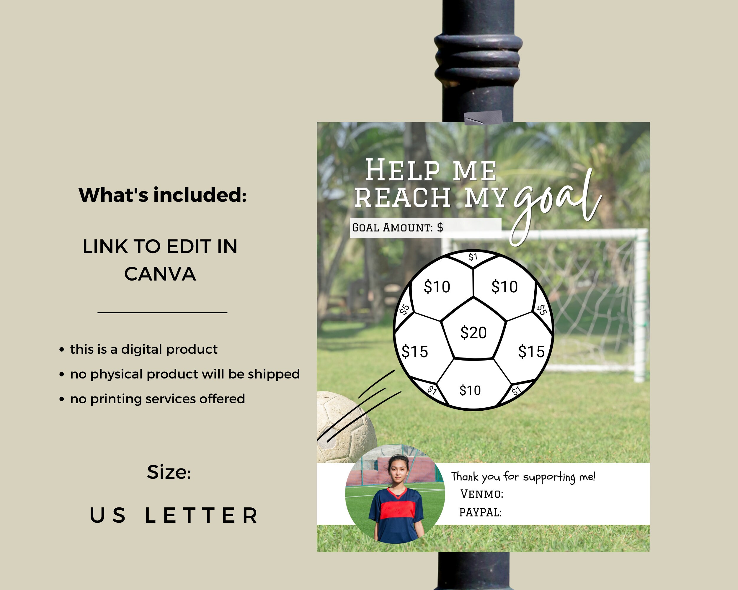 Editable Soccer Fundraiser Flyer Template - Customizable Design on ...