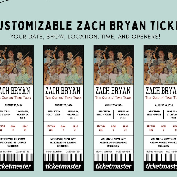 Zach Bryan Ticket Template - Etsy