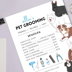 Dog Grooming Template Flyer With Prices - Pet Care, Dog Grooming ...