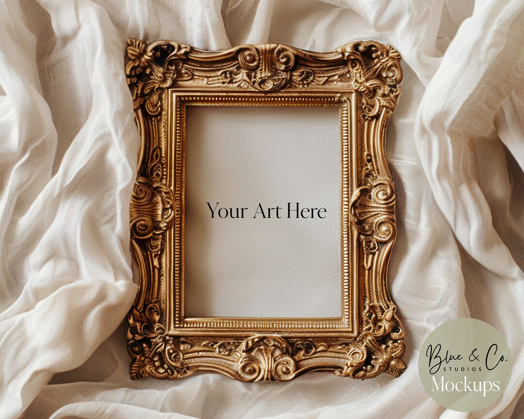 Ornate Gold Frame Mockup | Digital Mockup - Etsy