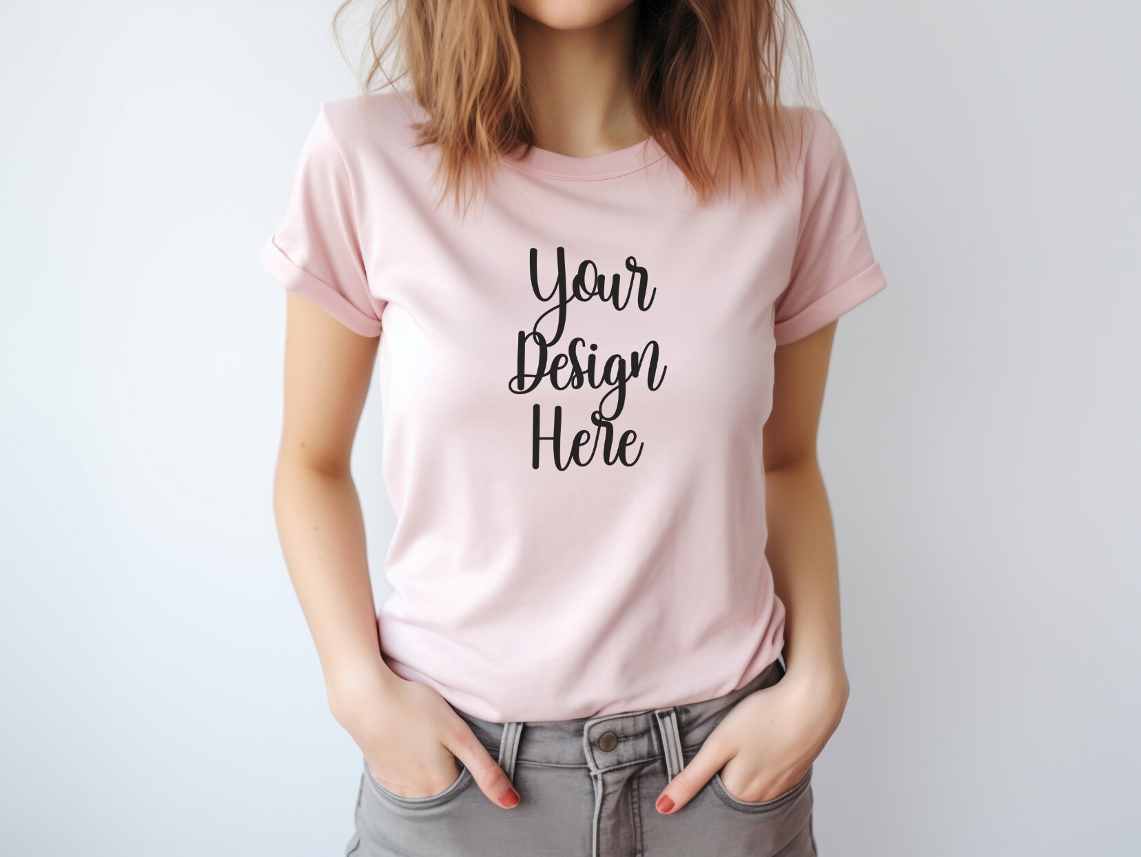 Pink Tee Mockup Digital Mockups - Etsy