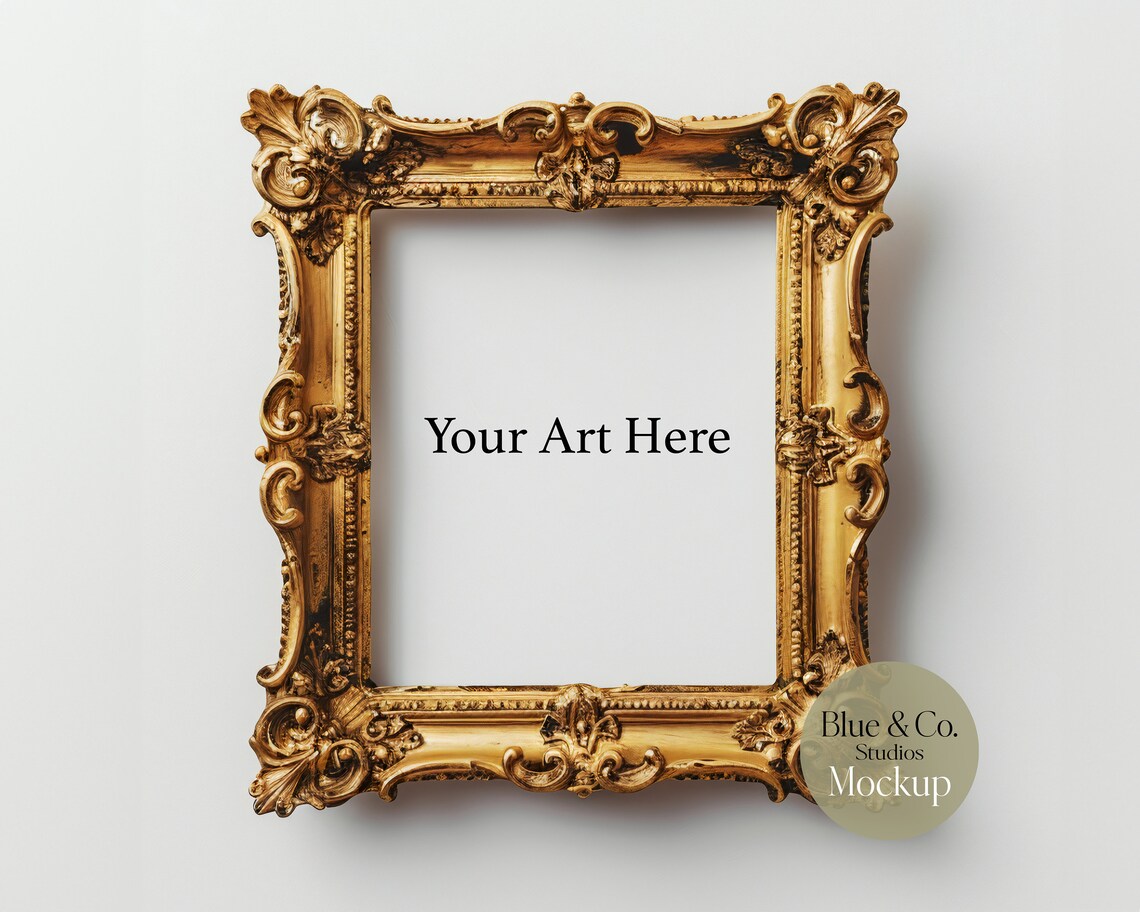 Ornate Gold Frame Mockup | Digital Mockup - Etsy