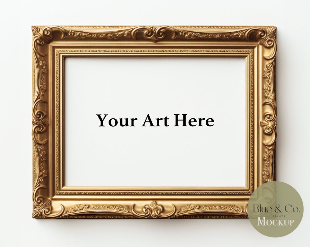 Ornate Gold Frame Mockup | Digital Mockup - Etsy