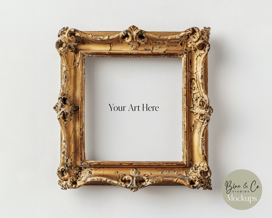 Ornate Gold Frame Mockup | Digital Mockup - Etsy