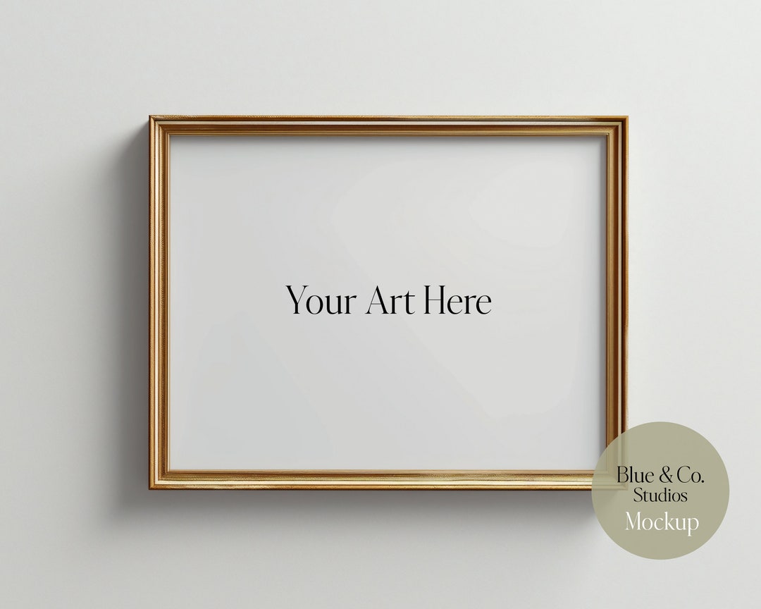 Modern Gold Frame Mockup | Digital Mockup - Etsy