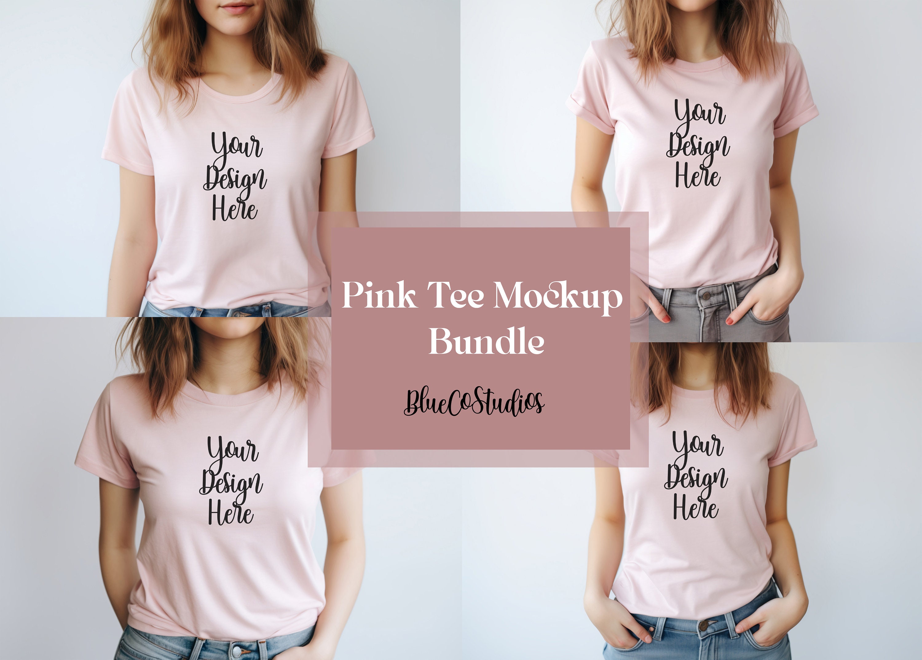 Pink Tee Mockup Bundle Digital Mockups - Etsy