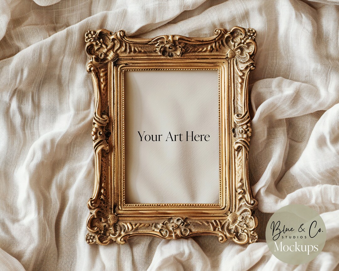 Ornate Gold Frame Mockup | Digital Mockup - Etsy