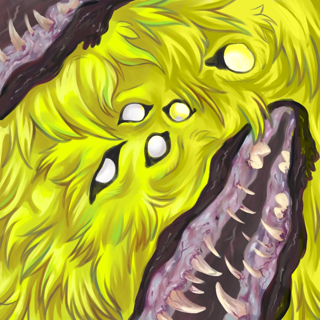 Wolf Patchwork Horror and Creepy Print, Wolf Teeth - Etsy