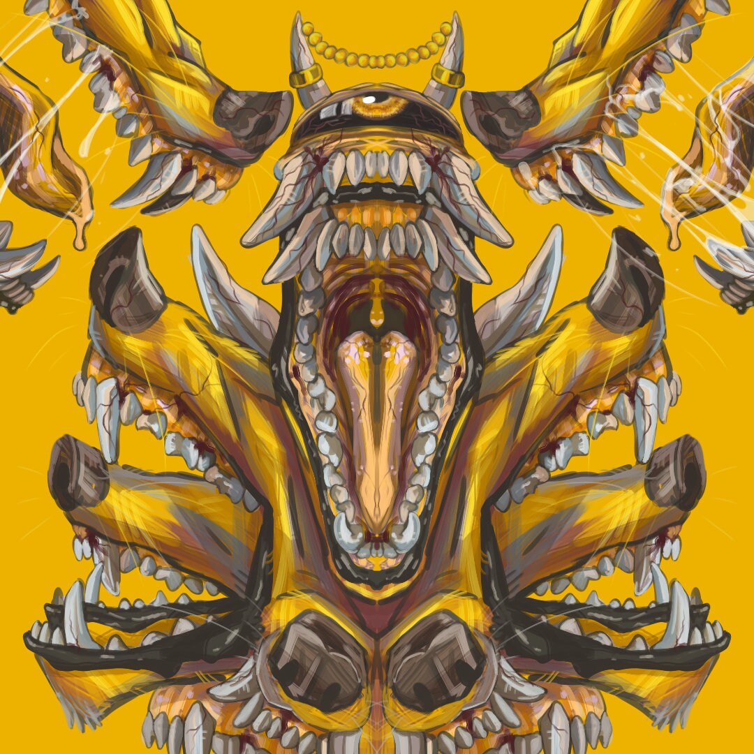 Wolf Patchwork, Monster and Demons Print - Etsy UK