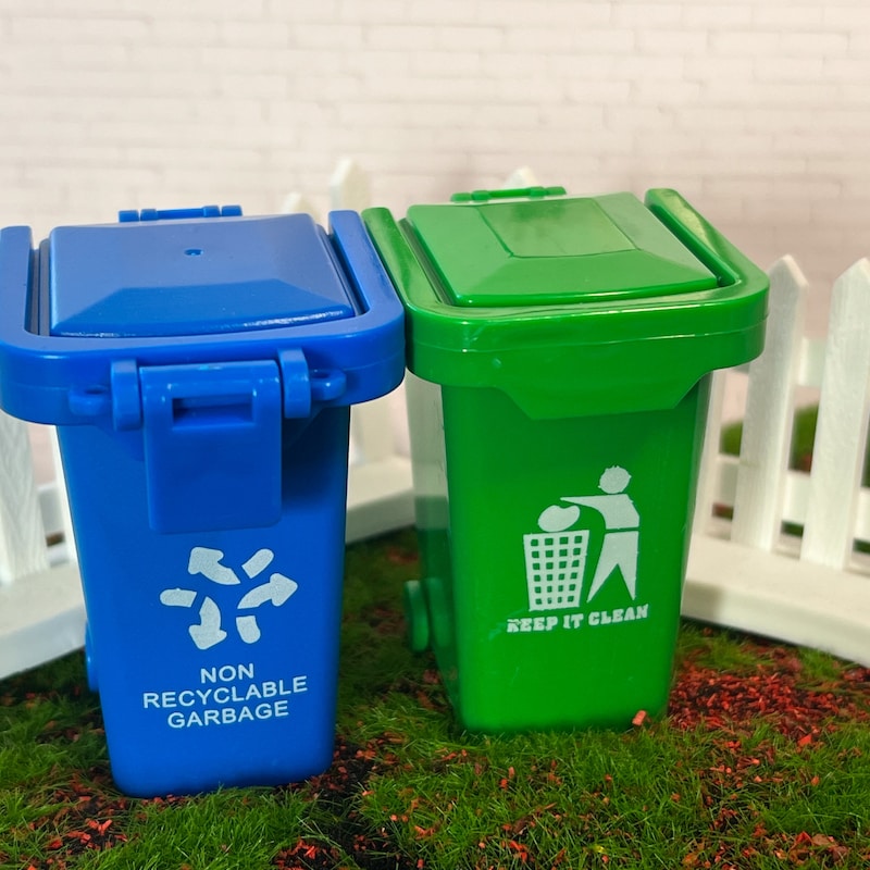 Miniature Green Trash Can - Etsy