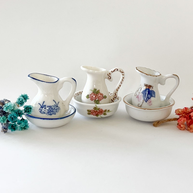 Vintage Ceramic Pitcher Set - Etsy