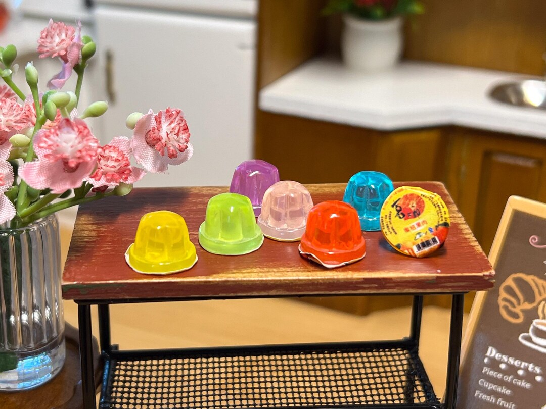 Miniature Dollhouse Jello Set – 4-piece Colorful Gelatin Desserts – 1: ...