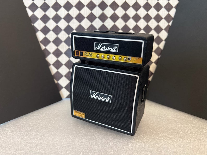 Miniature Marshall JCM800 2-stack Amplifier 1:12 Scale – Dollhouse Rock ...