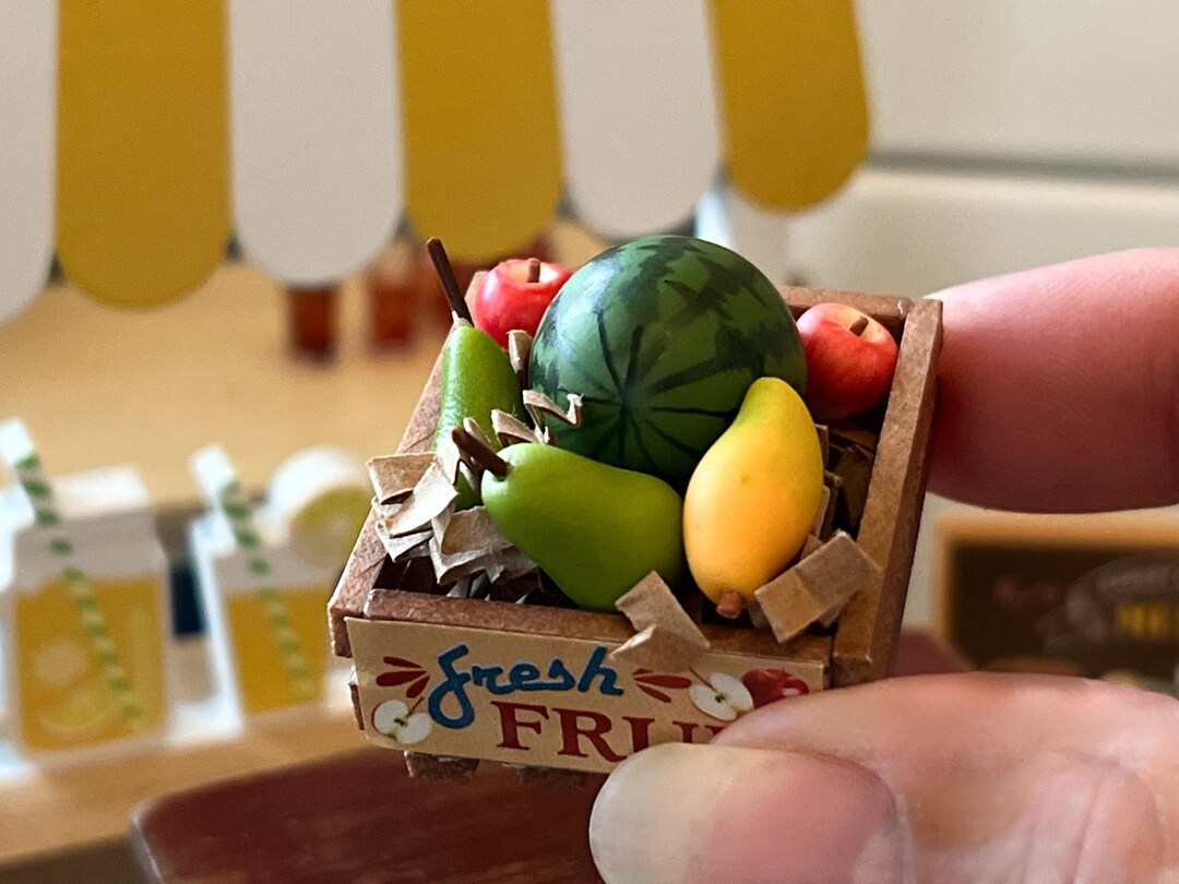 Miniature Wooden Fruit & Vegetable Crates – 1:12 Scale - Dollhouse ...