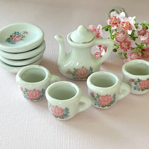 Pink Rose Tea Set - Etsy