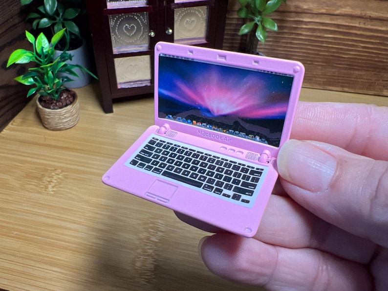 Miniature Alloy Laptop 1:12 Scale – Opens & Closes – Dollhouse Desk ...