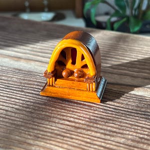 Dollhouse Miniature Vintage Box Radio, Brown Antique Look Radio ...