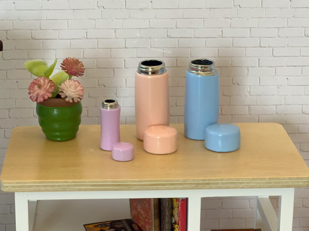 Dollhouse Miniature Water Bottle Dollhouse Metal Blue Water Battle ...