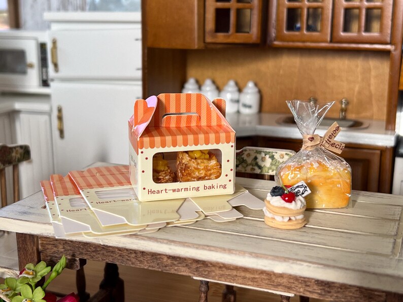 Miniature Dessert Boxes – 1:12 Scale 3PC Bakery Display | Dollhouse ...