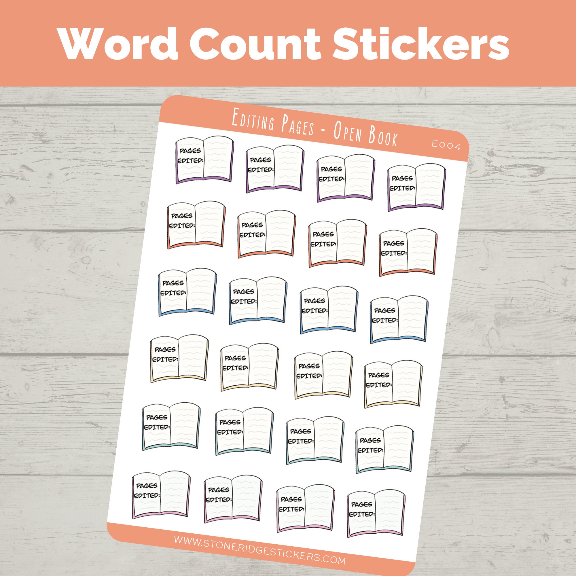 Editing Tracker Sticker Open Book Stickers for Writers and Authors ...