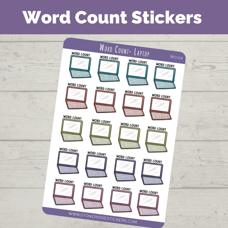 Word Count Writing Sticker Laptop Stickers for Writers and Authors ...
