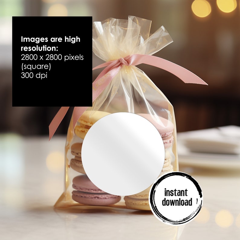 Macaron Label Mockup, Round Tag Mockup, Styled Round Sticker Label ...