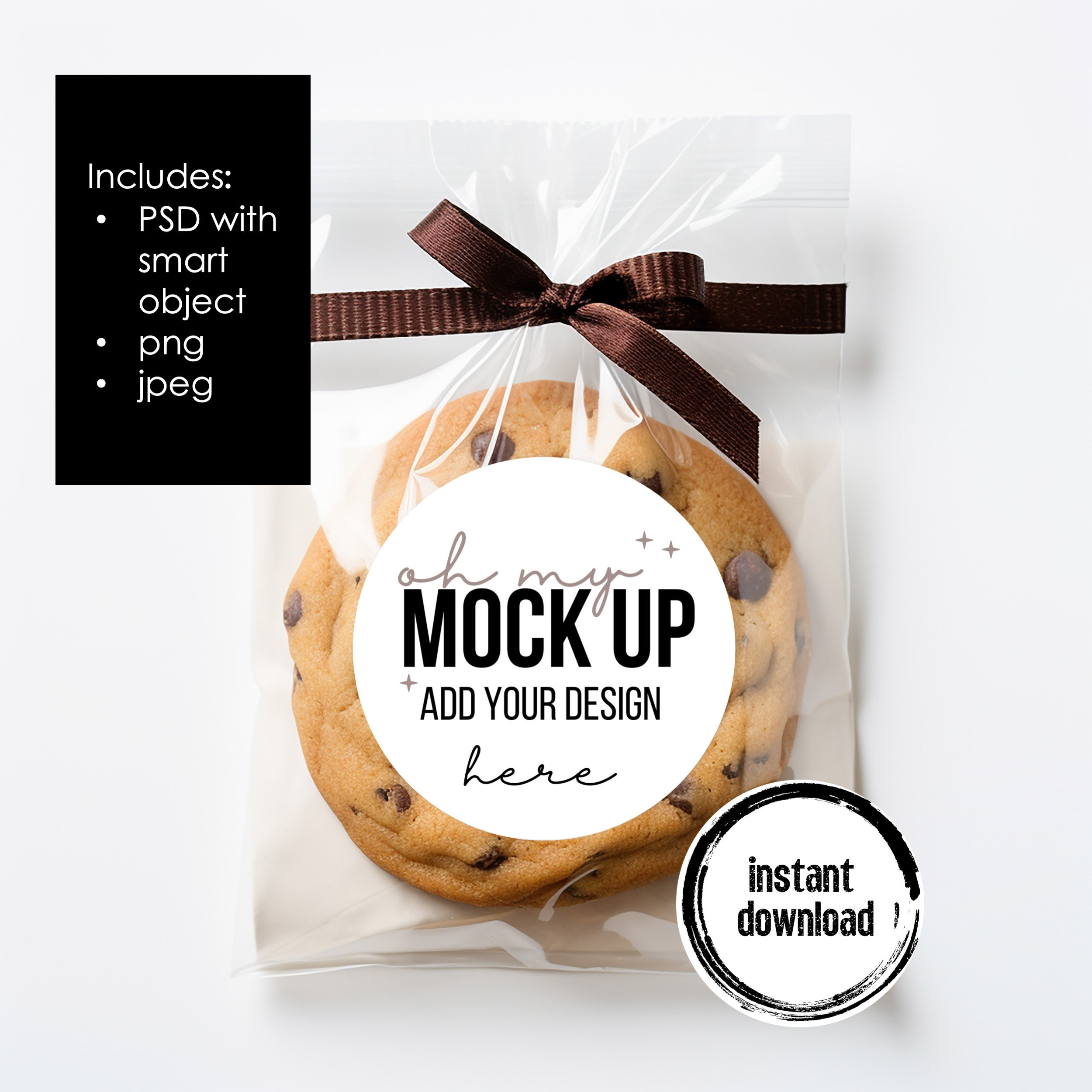 Cookie Label Mockup, Round Tag Mockup, Round Sticker Label Mockup ...