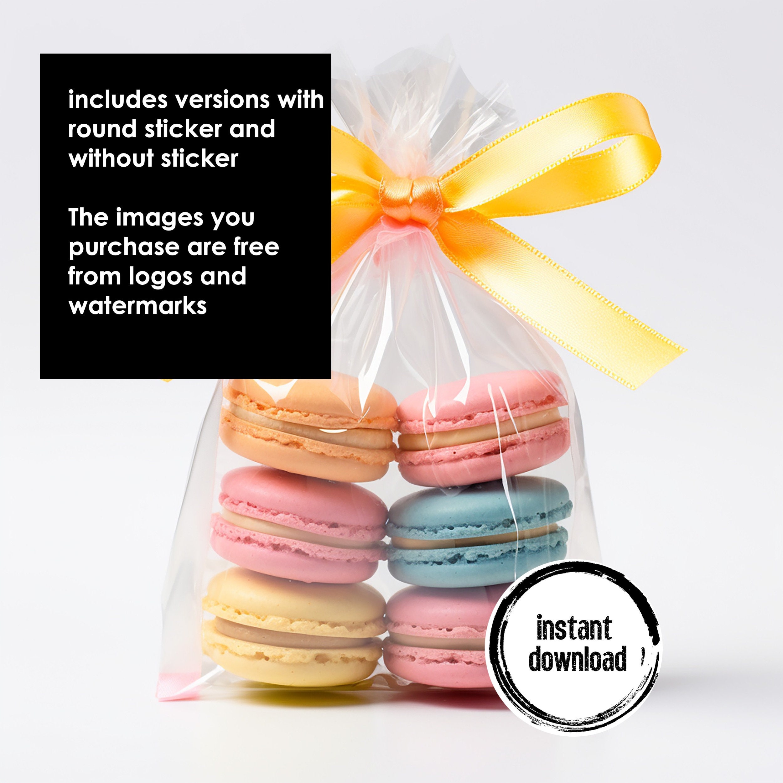 Macaron Label Mockup, Round Tag Mockup, Round Sticker Label Mockup ...