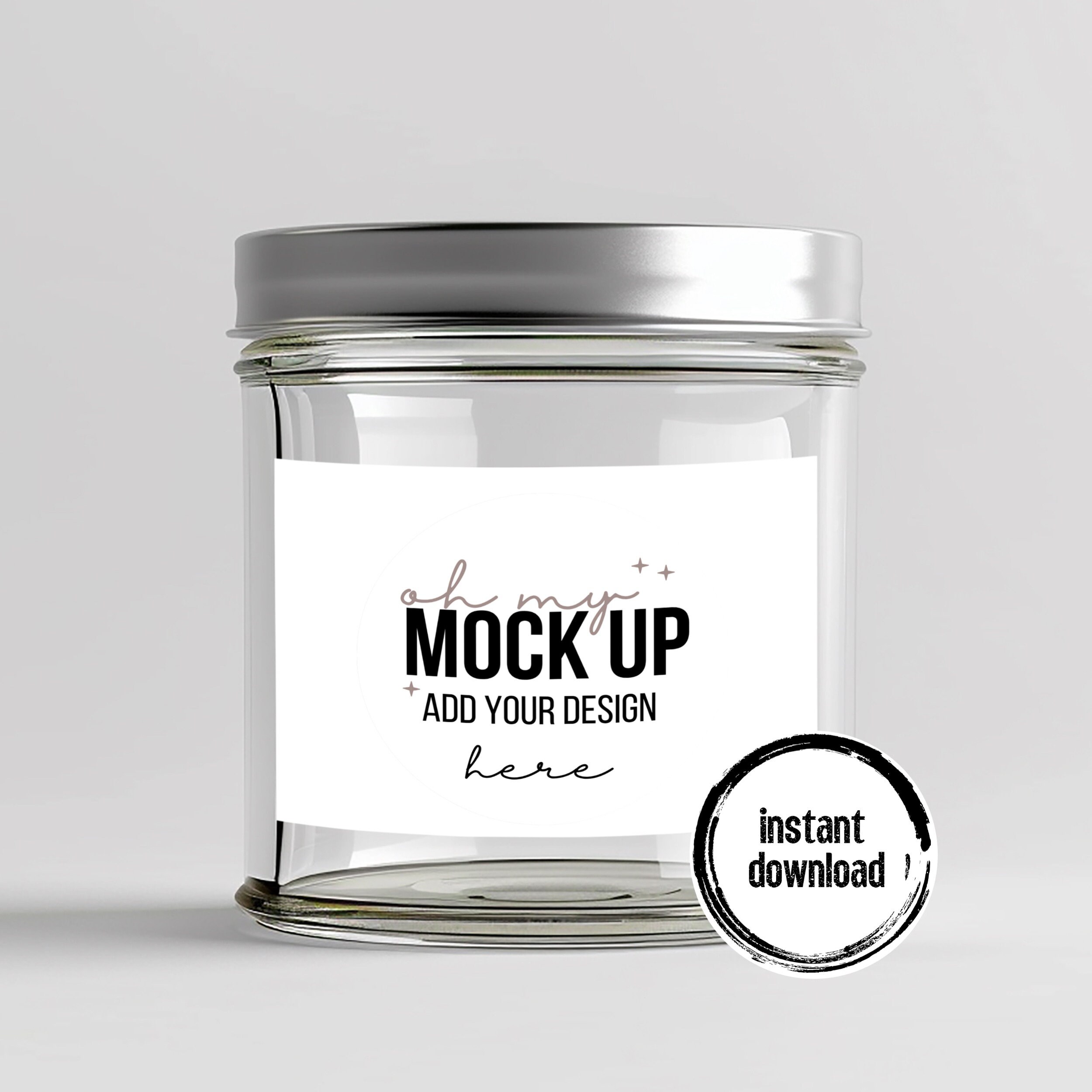 Empty Jar Label Mockup, Rectangle Tag Mockup, Sticker Label Mockup, Jar ...