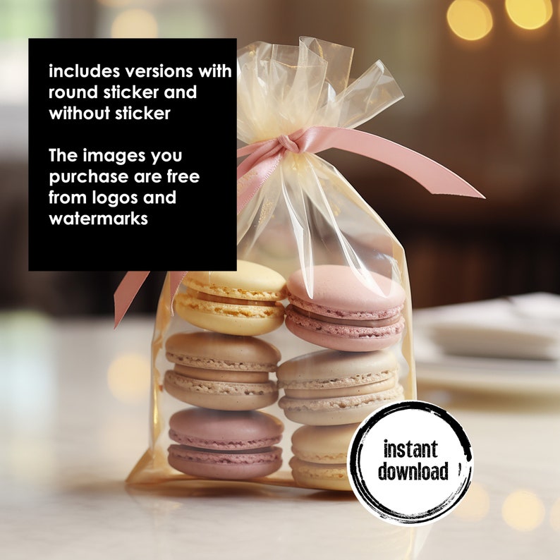 Macaron Label Mockup, Round Tag Mockup, Styled Round Sticker Label ...