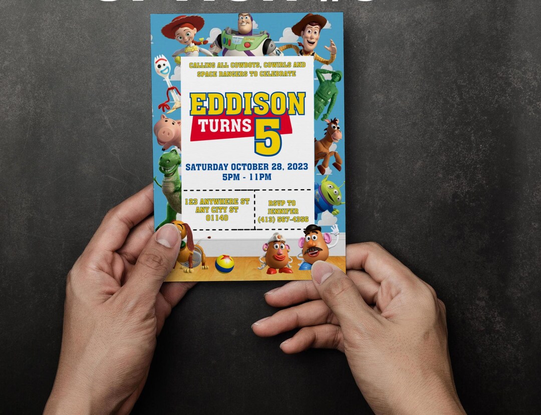 Toy Story Digital Invitation, Toy Story Birthday Party, Kids Digital ...