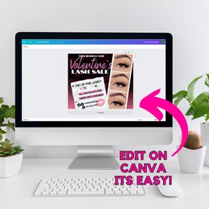 Valentines Flyer for Lash Business, DIY Flyer Template Design, Lash ...