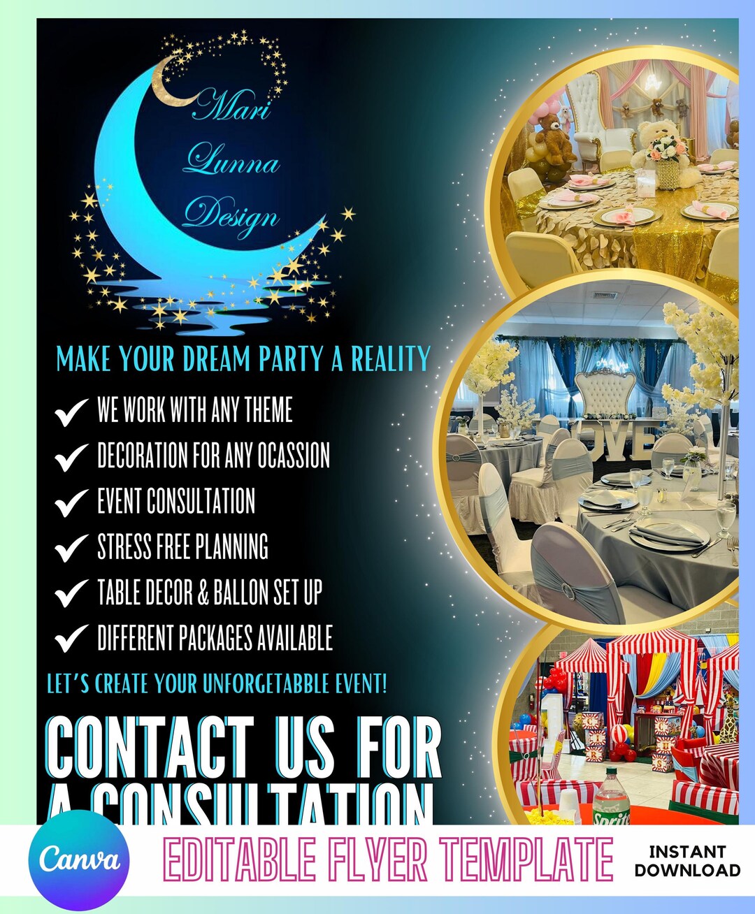 Event Planner Flyer, Booking Flyer,party Planner Flyer, Wedding Planner ...