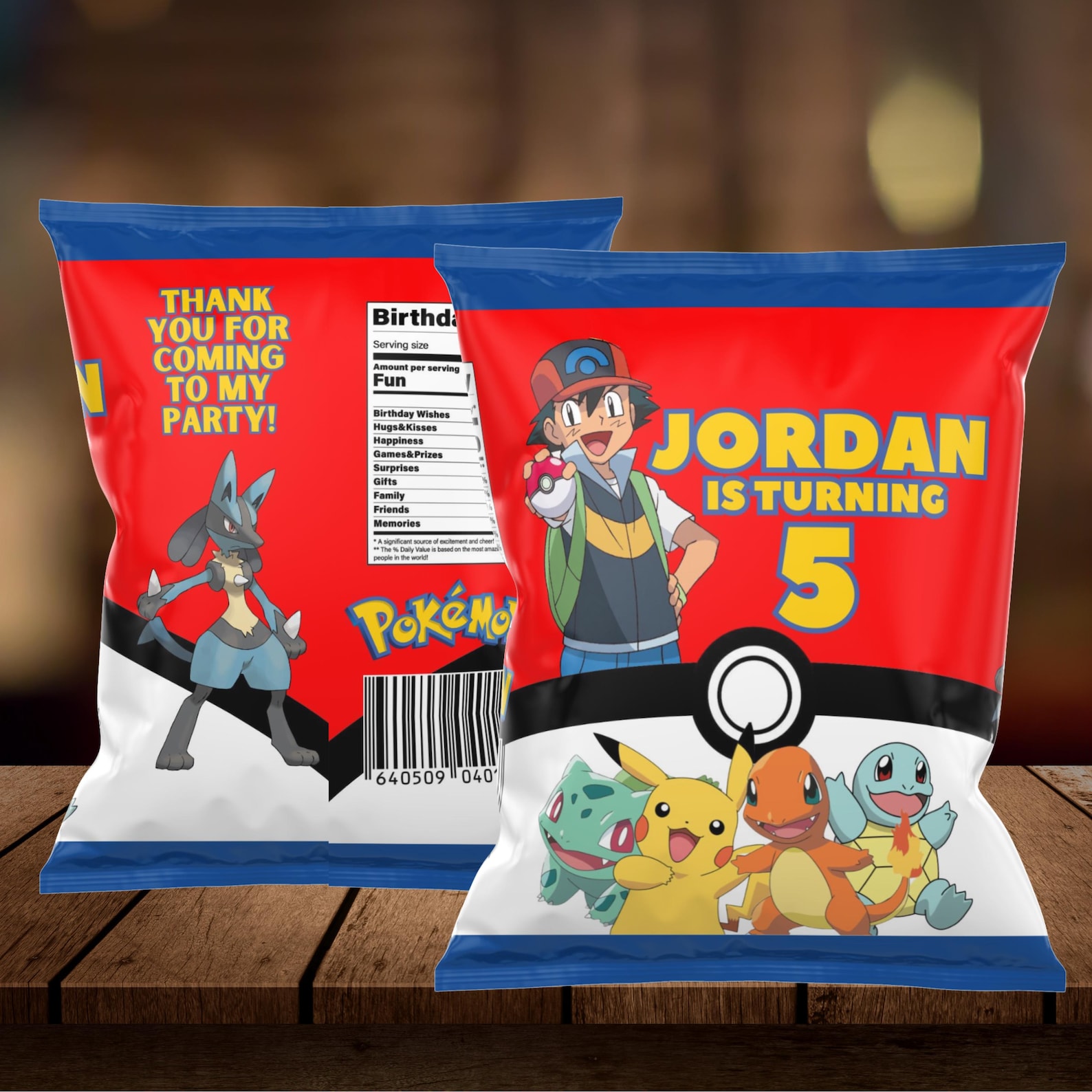Editable Pokemon Party Chip Bag, Template Printable, Kids Birthday Chip ...