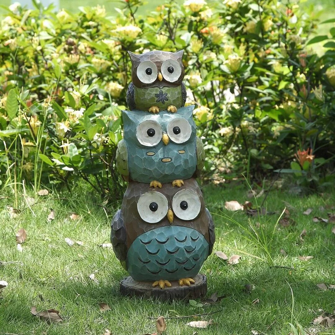 17.75 In. H Stacking Owls Sculpture Statue Owls Owls Statue - Etsy