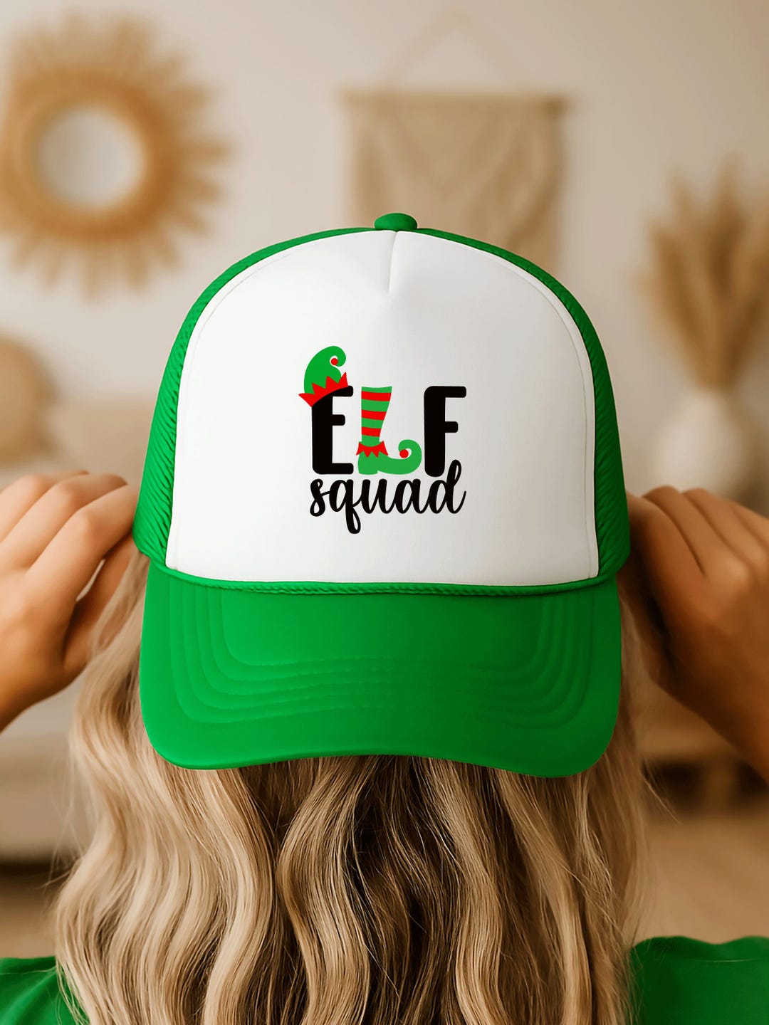 Elf Squad Christmas Hat Funny Holiday Elf Cap Festive Winter Holiday ...